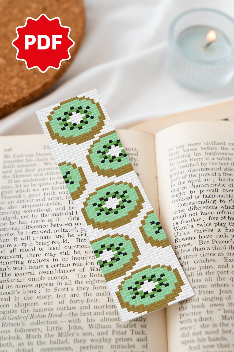 Kiwi Bookmark Cross Stitch Pattern Cross Stitch Bookmarks Pattern Fruit ...