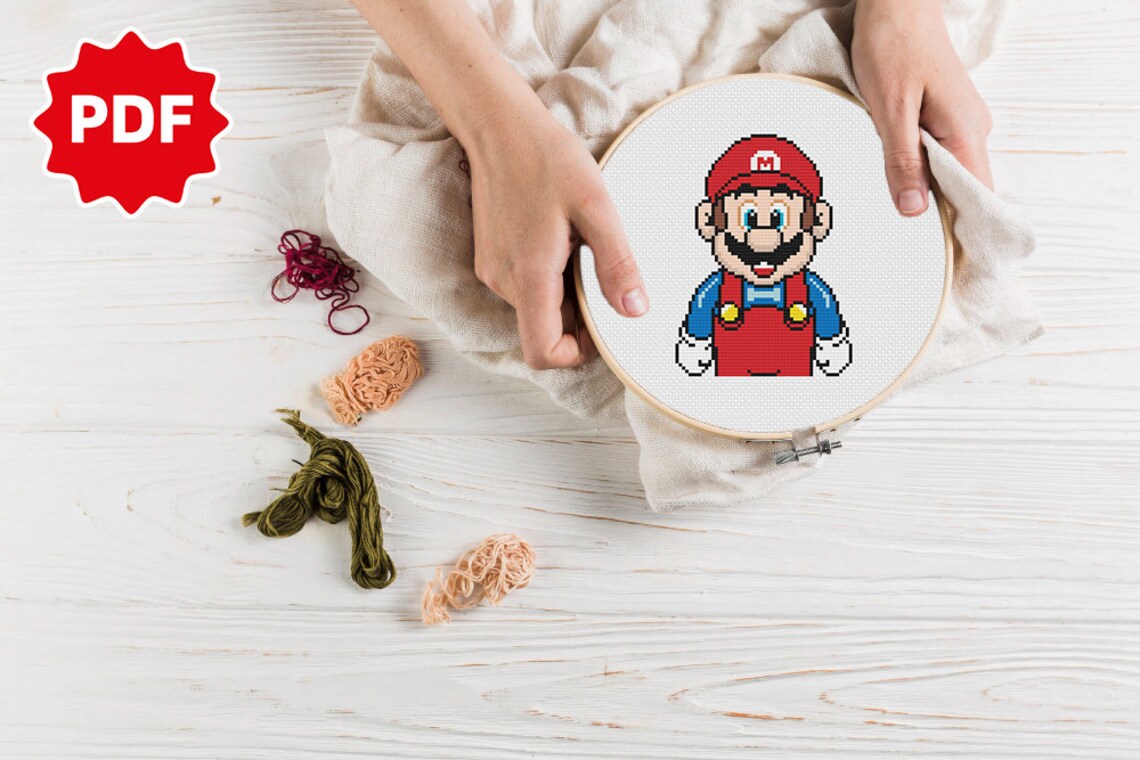 Mario Cross Stitch Pattern Luigi Cross Stitch Pattern Bros - Etsy