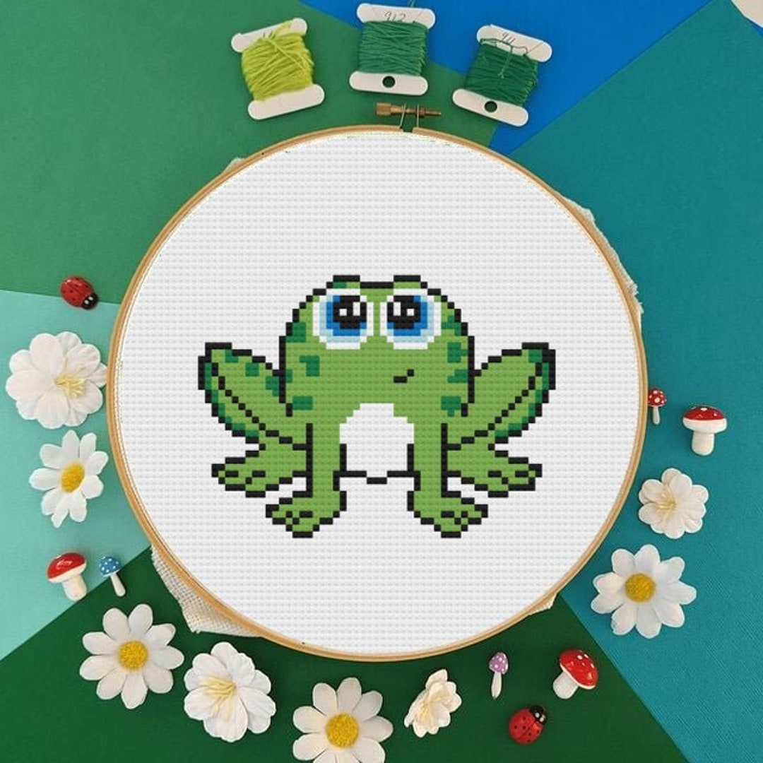 Frog Cross Stitch Pattern | Counted Cross Stitch Pattern | Frog Cross ...