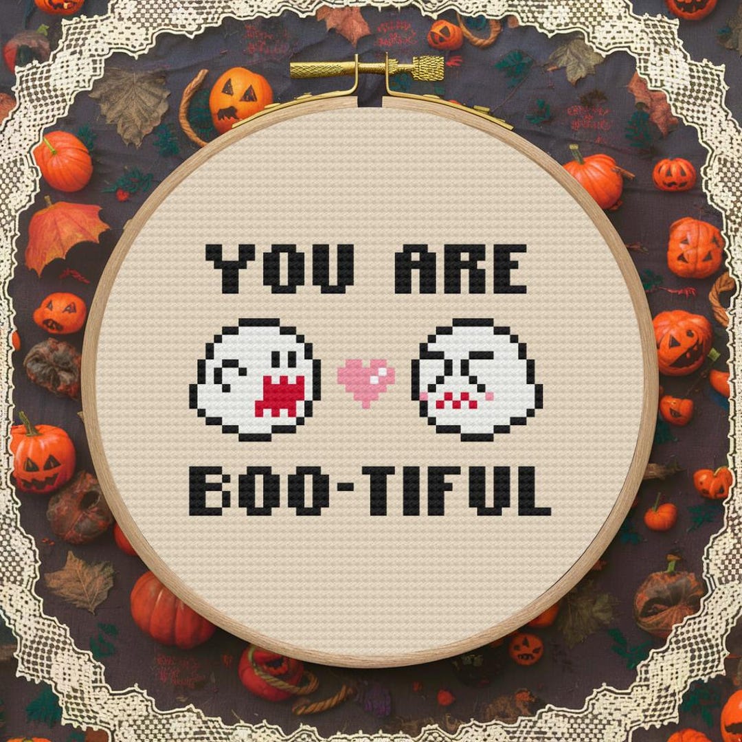 Boo Cross Stitch Pattern | Ghost Cross Stitch Pattern | Cute Ghost ...