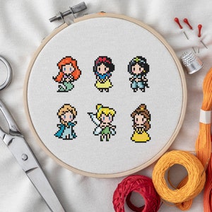 Princess Small Cross Stitch Pattern | Little Mermaid Cross Stitch ...