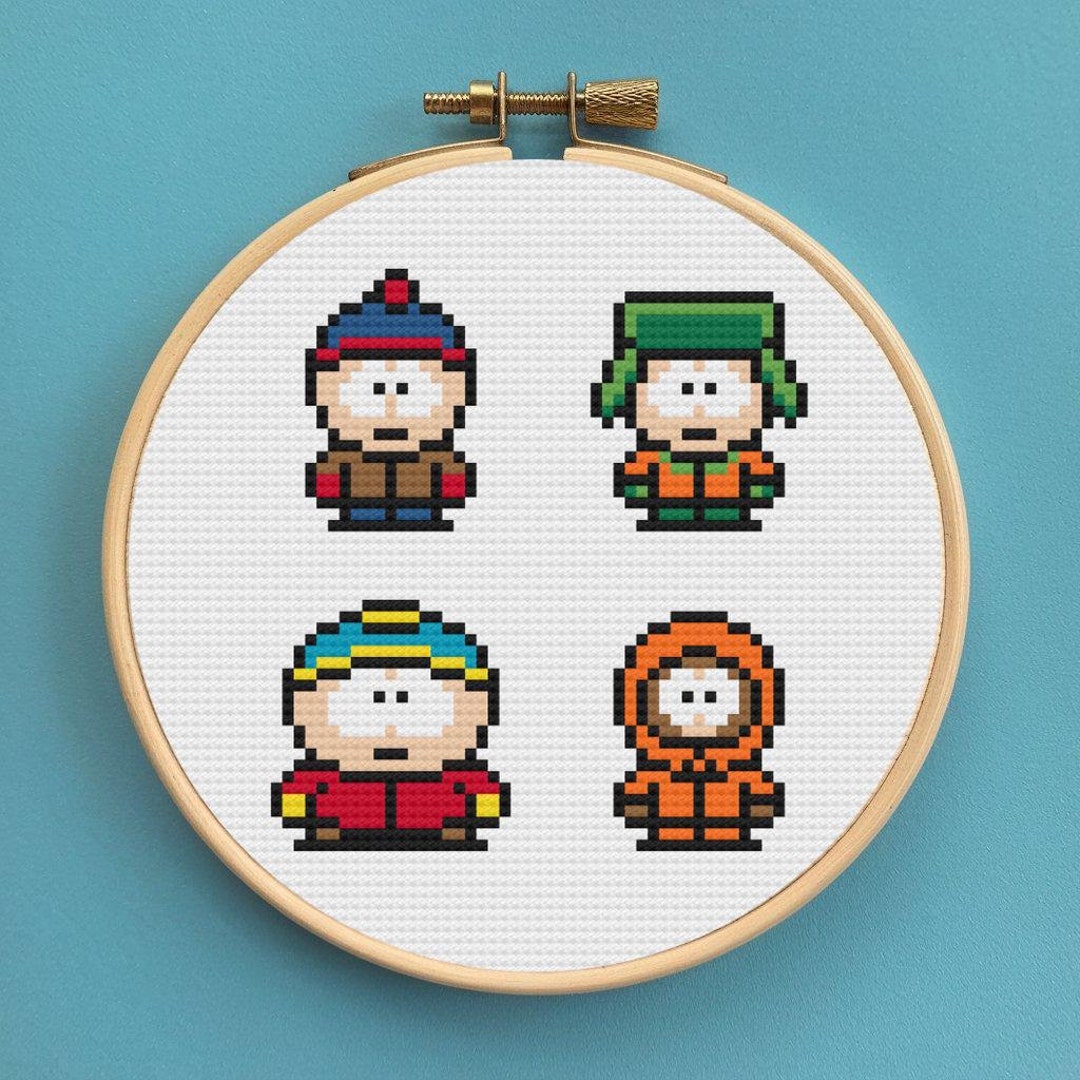 South Park Cross Stitch Pattern Cartman Cross Stitch Pattern Kenny ...