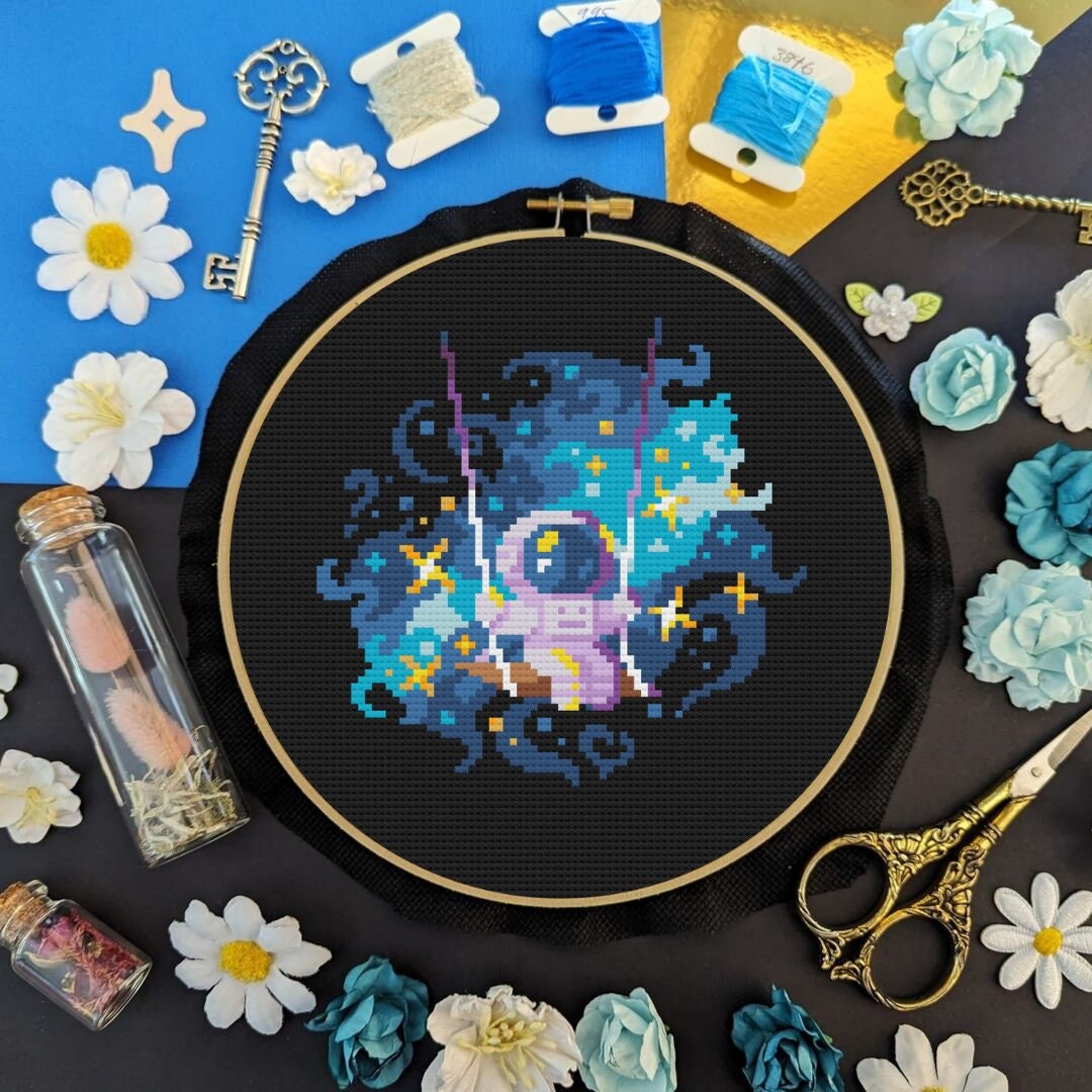Astronaut Cross Stitch Pattern | Space Cross Stitch Pattern | Astronaut ...