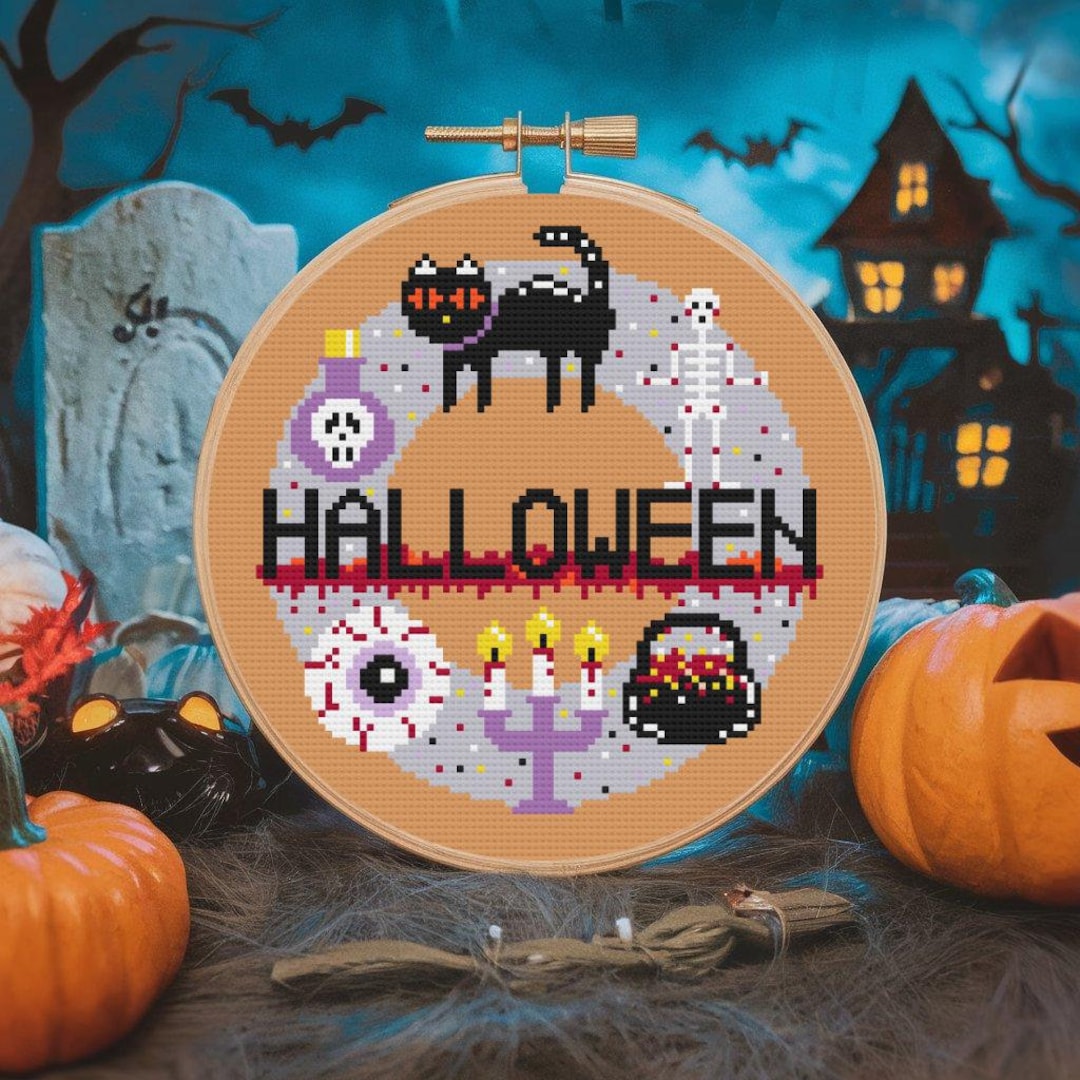 Spooky Cross Stitch Pattern | Halloween Cross Stitch Pattern | Bloody ...
