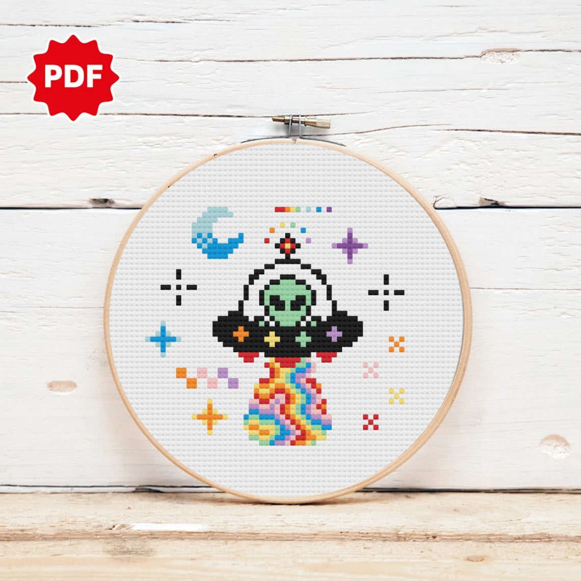 Ufo Cross Stitch Alien Cross Stitch Pattern Ufo Cross Stitch Pattern ...