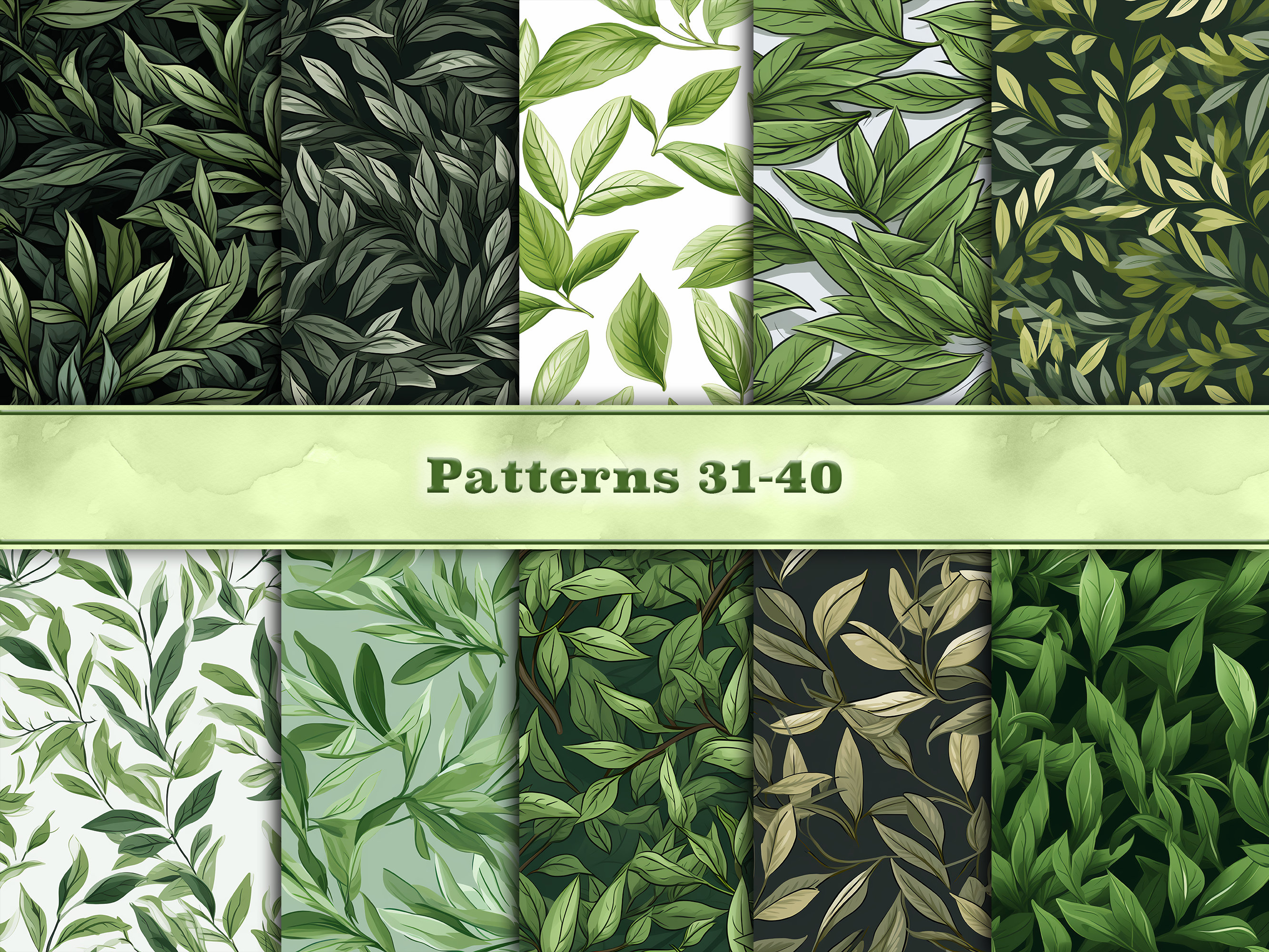 50 Tea Leaves Digital Paper Tea Leaves Seamless Pattern Tea - Etsy