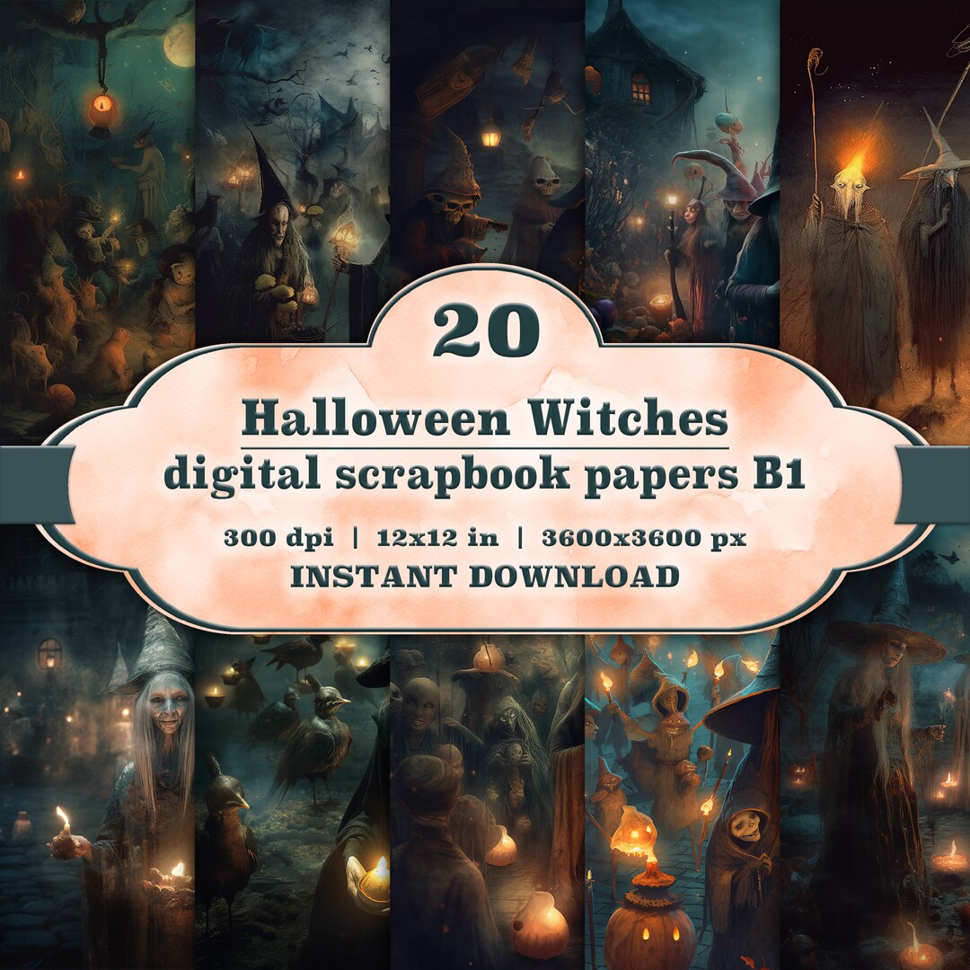 20 Halloween Witch Digital Papers Witch Halloween - Etsy