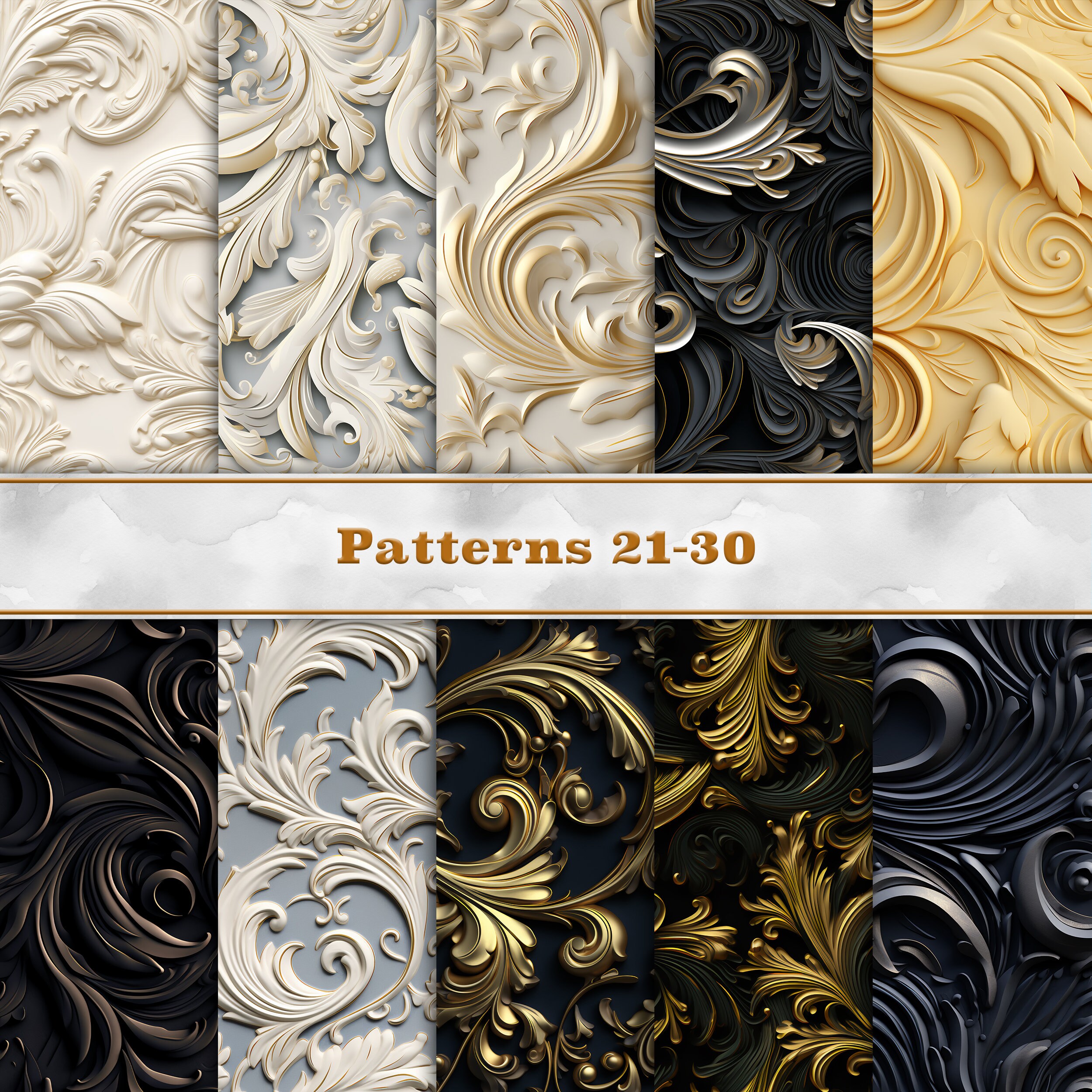 30 Embossed Swirls Digital Paper: Seamless Patterns (commercial Use ...