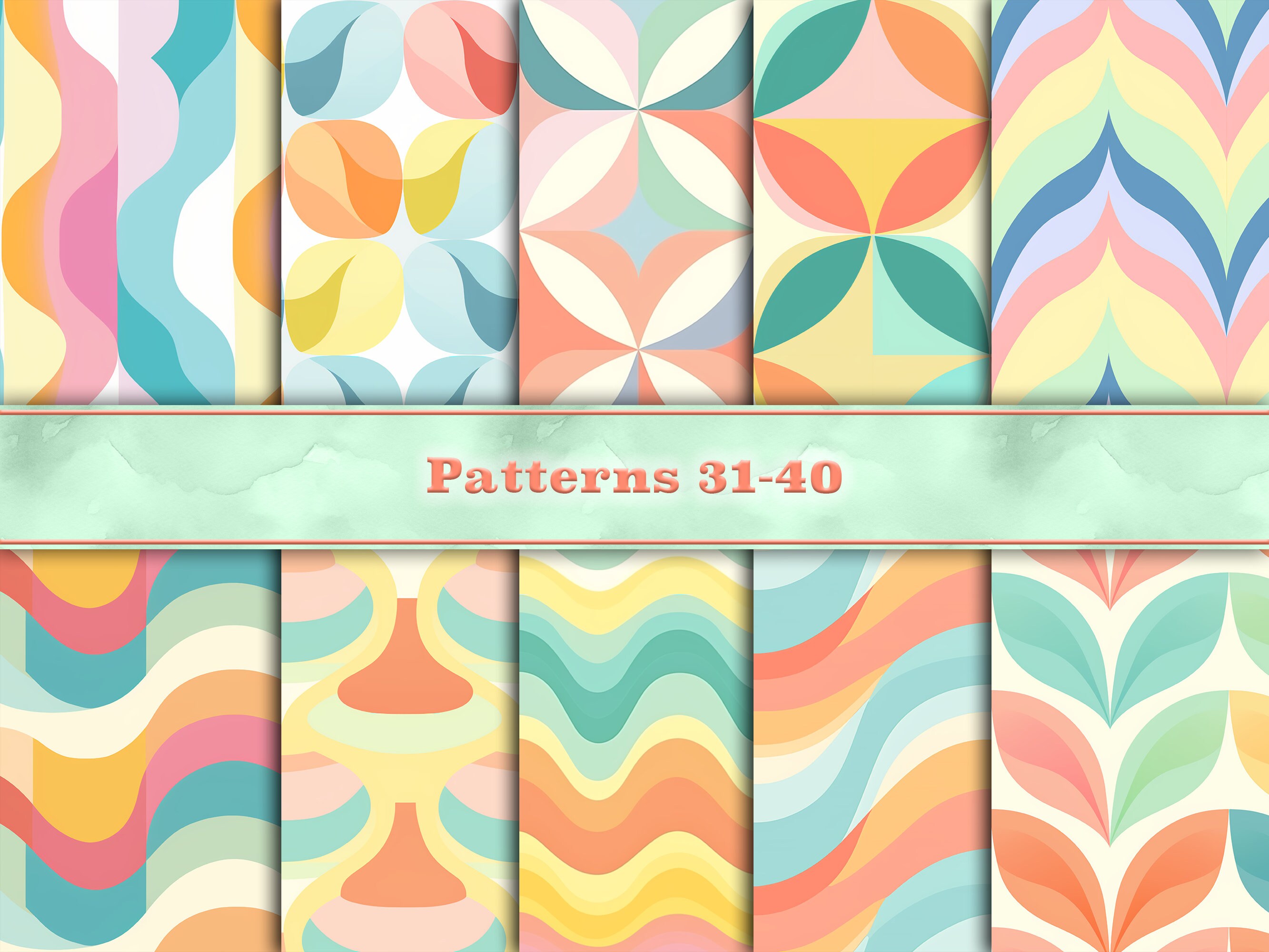 50 Groovy Retro Pastel Digital Paper Retro Seamless Pattern - Etsy
