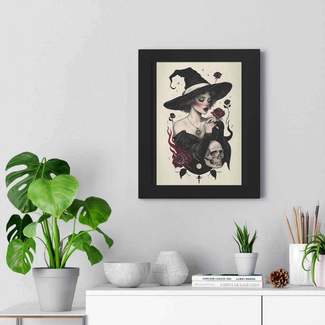 Gothic Witch Vertical Poster, Dark Art Print, Halloween Decor, Witchy ...