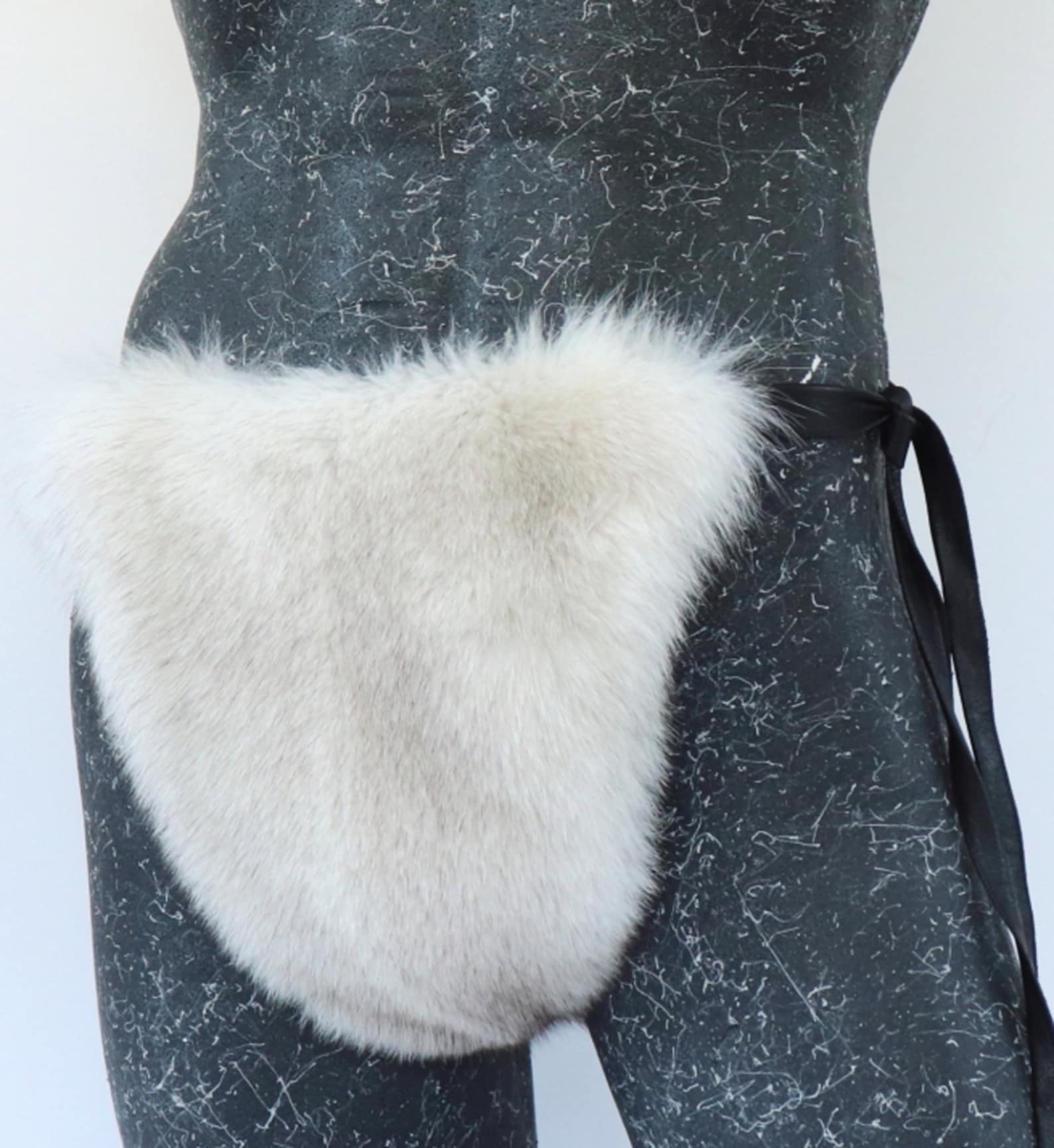 Fur Briefs Blue Fox Full Fur on Both Sides Men's Ouvert Open Completely ...