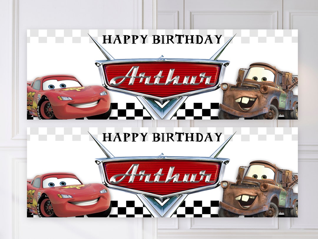2x Personalised Disney Cars Birthday Party Banners - Etsy