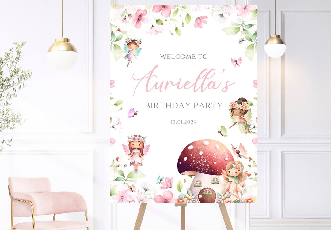 Personalised Fairy Birthday Party Welcome Sign - Etsy