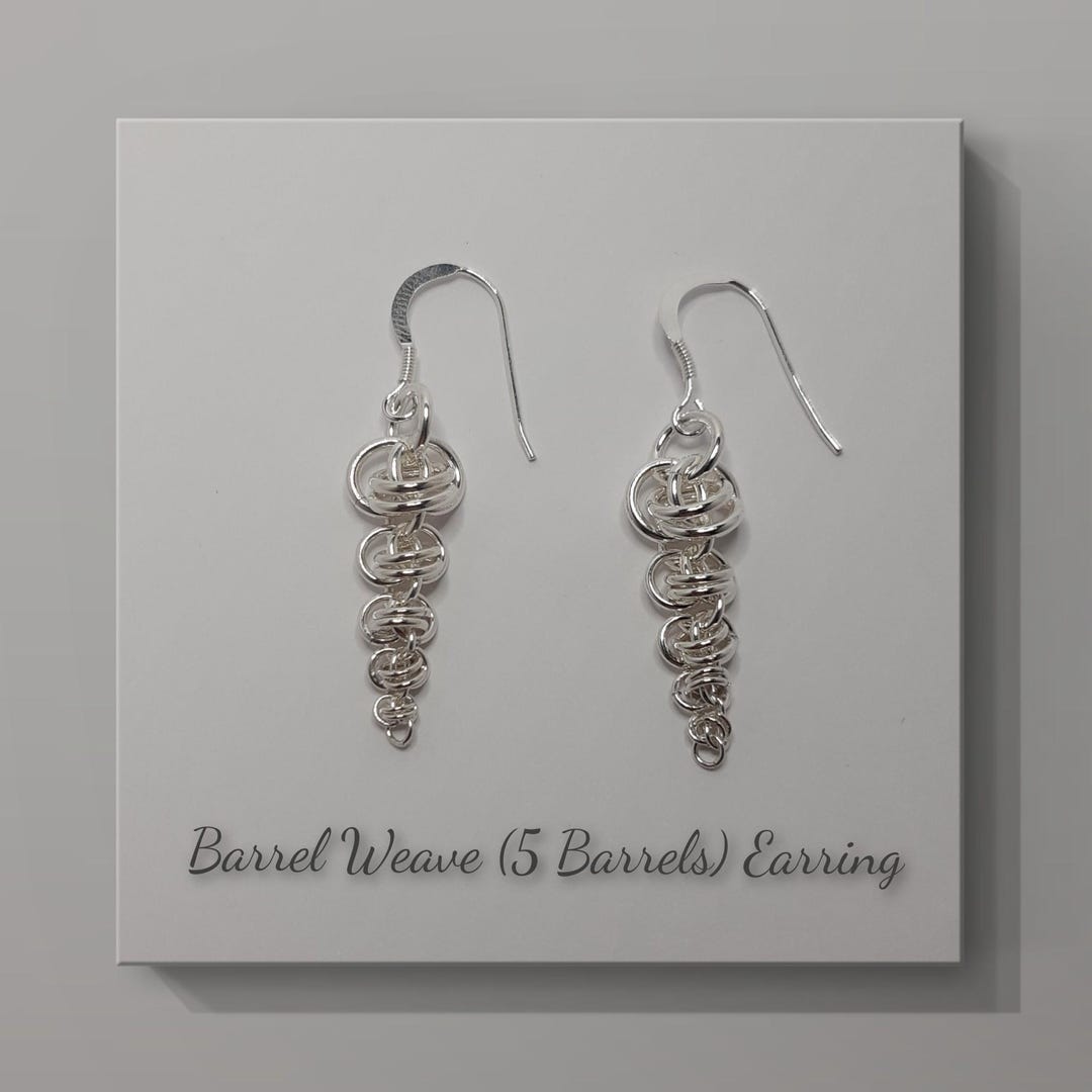 Sterling Silver Barrel Weave (5 Barrels) Earring. - Etsy