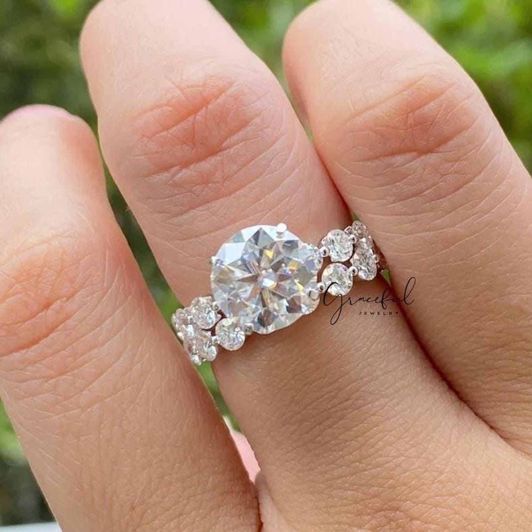 Engagement Bridal Ring Set, Wedding Diamond Ring Set, Anniversary Ring ...