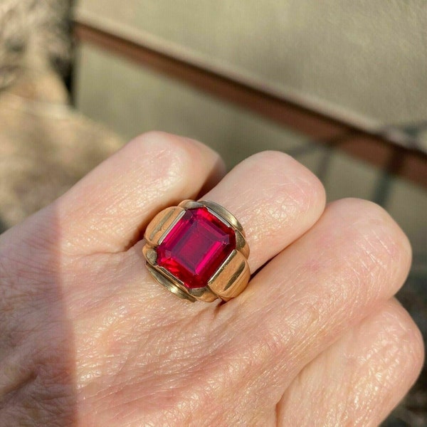 Ruby Man Ring - Etsy