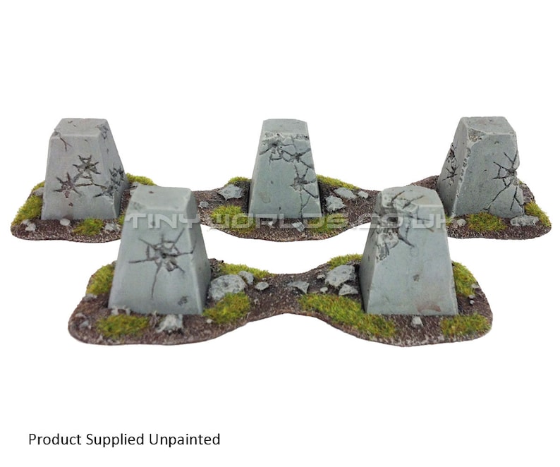 Dragon's Teeth Tank Traps Terrain Pieces Wargames Scenery - Unpainted ...