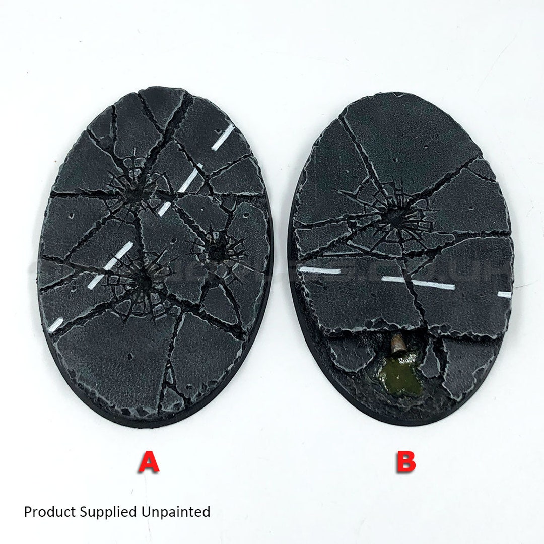 150mm Oval Urban Rubble Scenic Resin Bases - Miniature Model City Road ...
