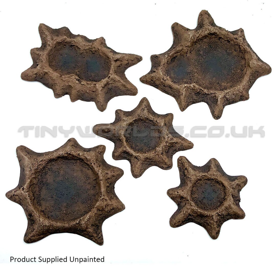 Shell Craters Terrain Wargames Scenery Unpainted Ideal for 28mm / 15mm ...