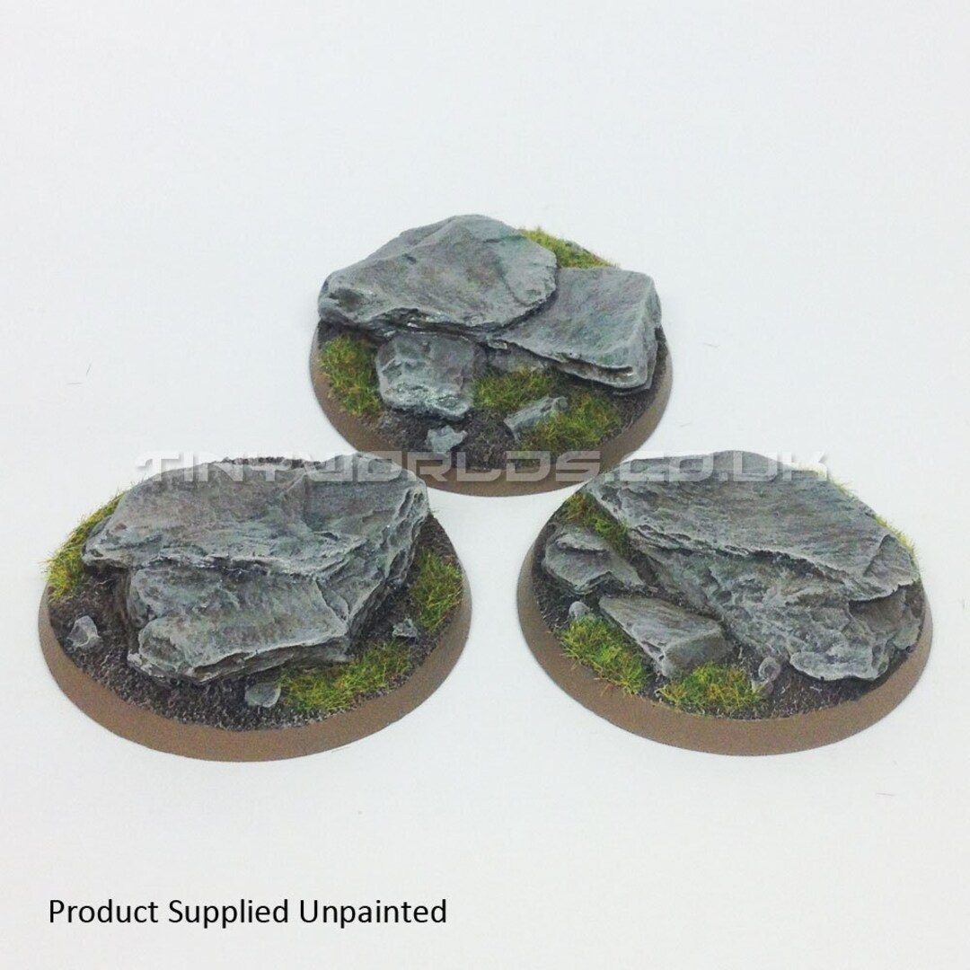 50mm Round Rock Scenic Resin Bases Warhammer 40K 40000 Aos Age of ...
