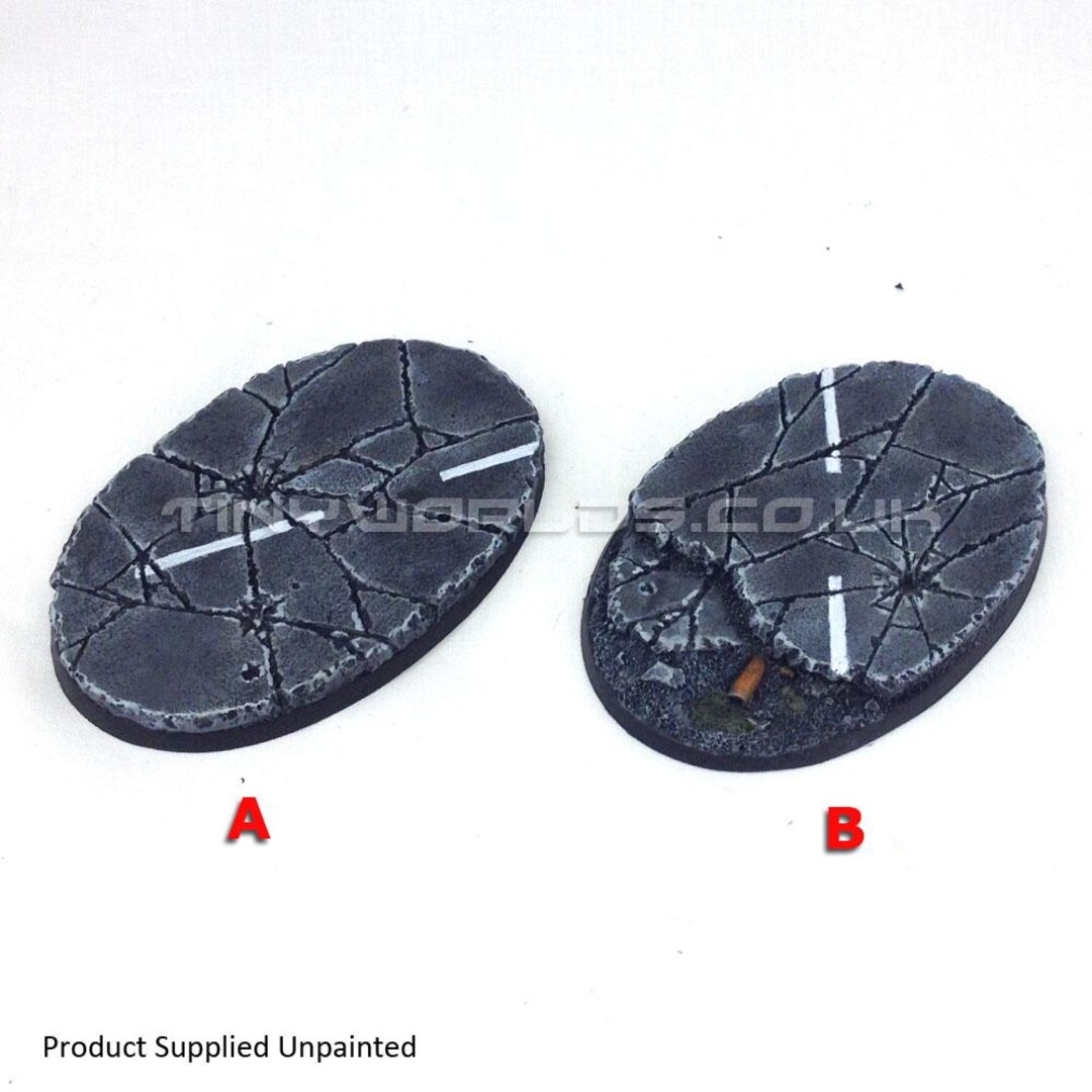 105mm Oval Urban Rubble Scenic Resin Bases - Choose Style - Miniature ...
