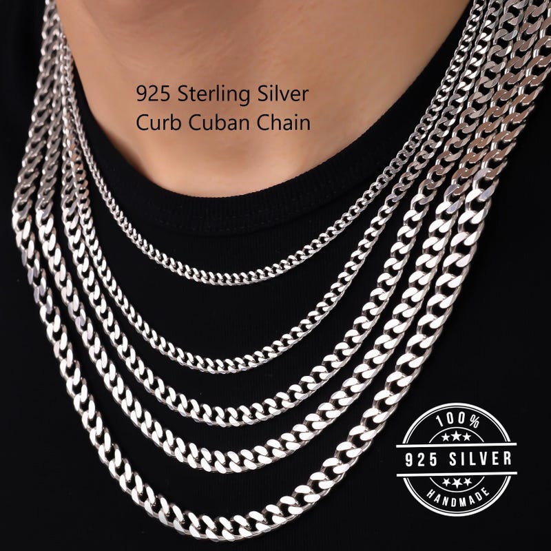 Silver Curb Chain - Etsy