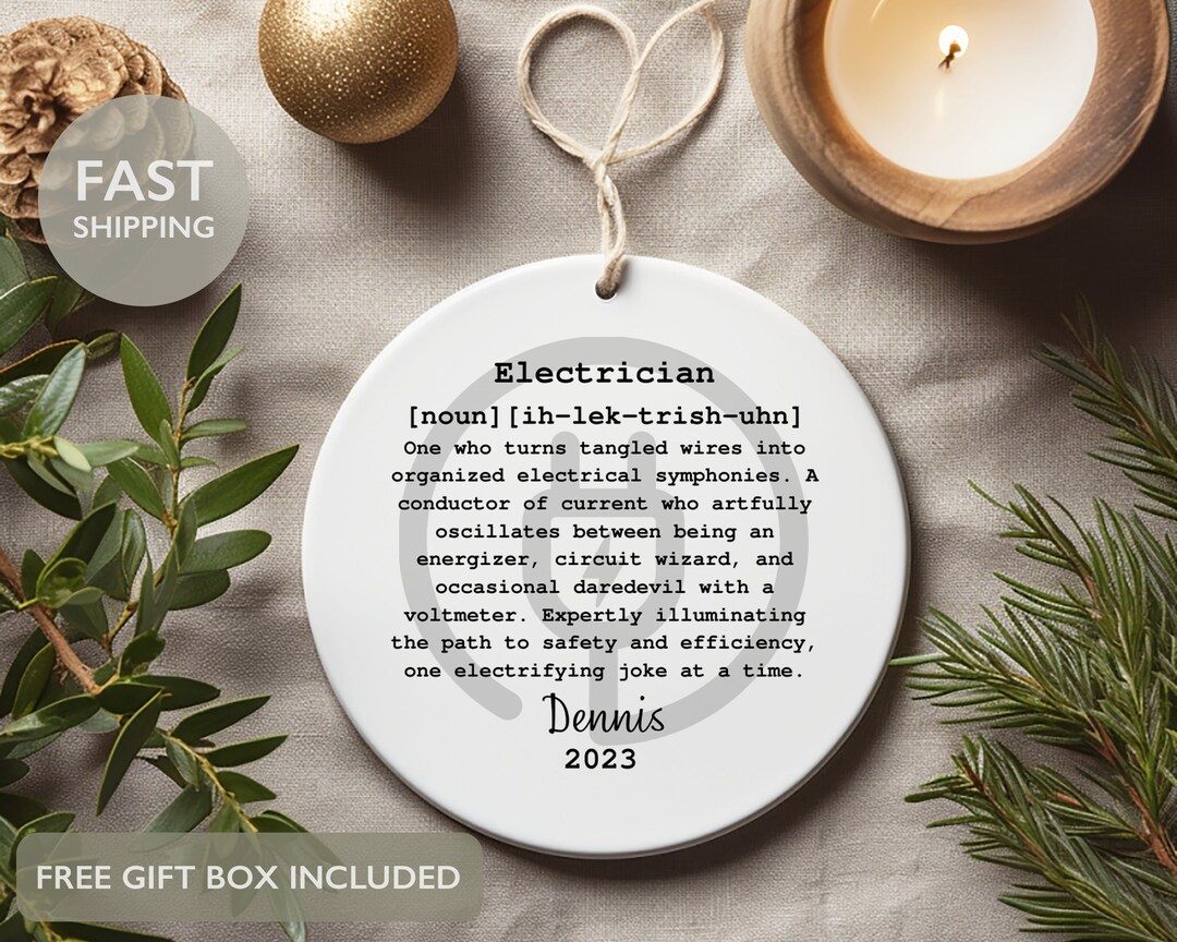 Personalized Electrician Ornament: Handmade Tradesman Gift - Etsy