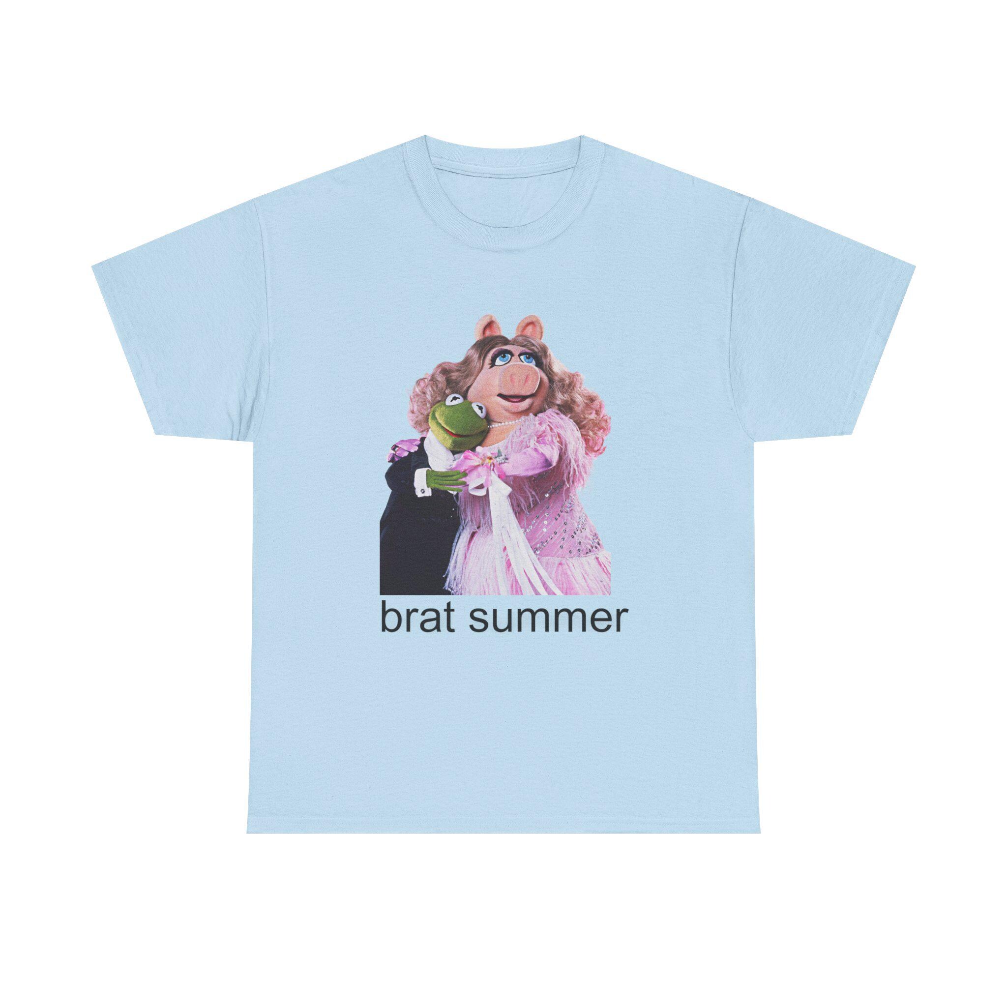 Kermit and Miss Piggy Brat Summer - Funny Tee - Charli - Brat - Green ...