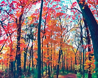 Vintage Flowering Trees Digital Print Download Nature Scene for Wall ...