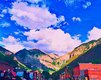 Charming Telluride Main Street With Mountain Backdrop: Sunny Day ...
