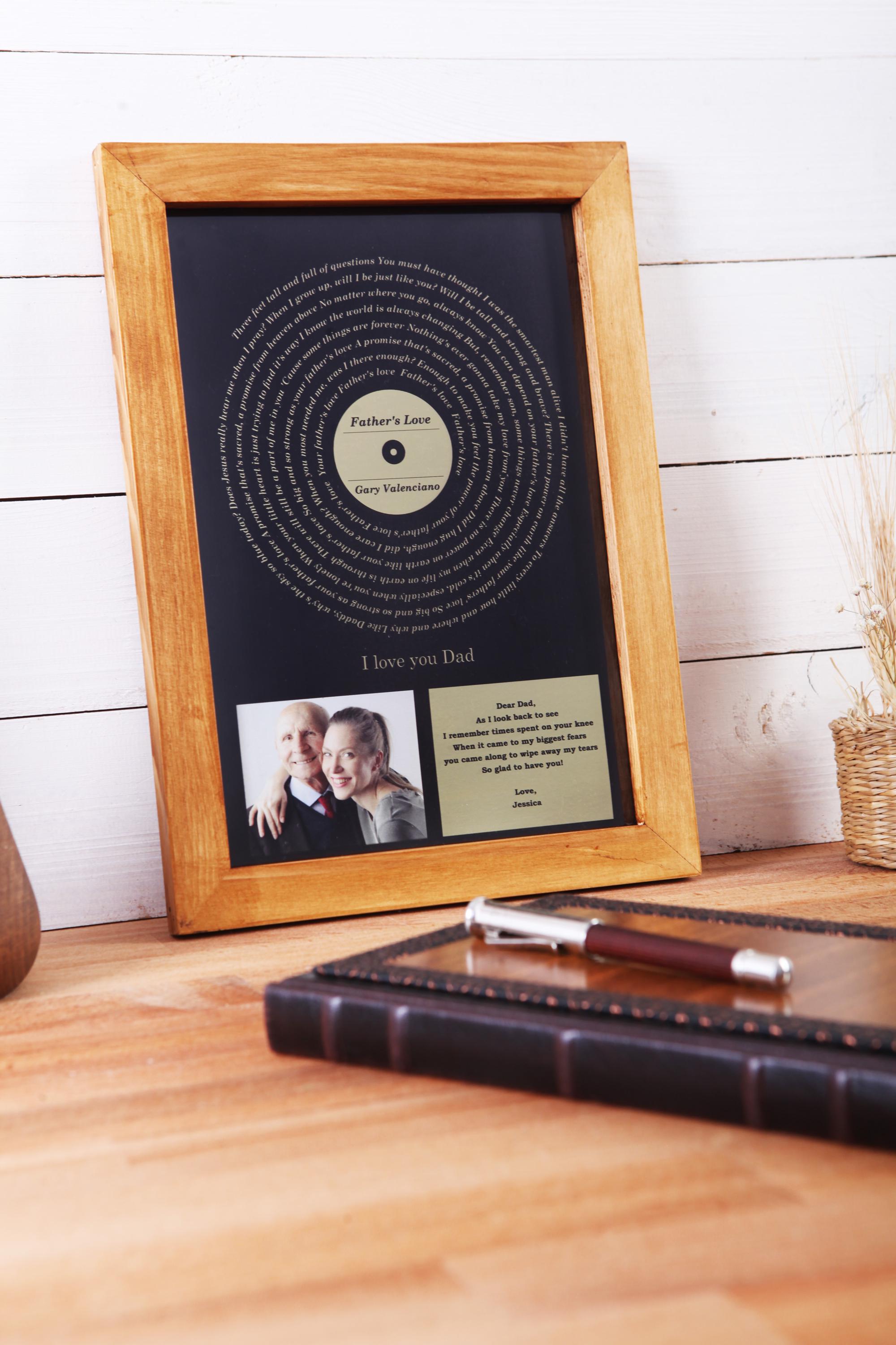 A4 Custom Foil Song Lyrics Print for Dad, Sentimental Father's Day and ...