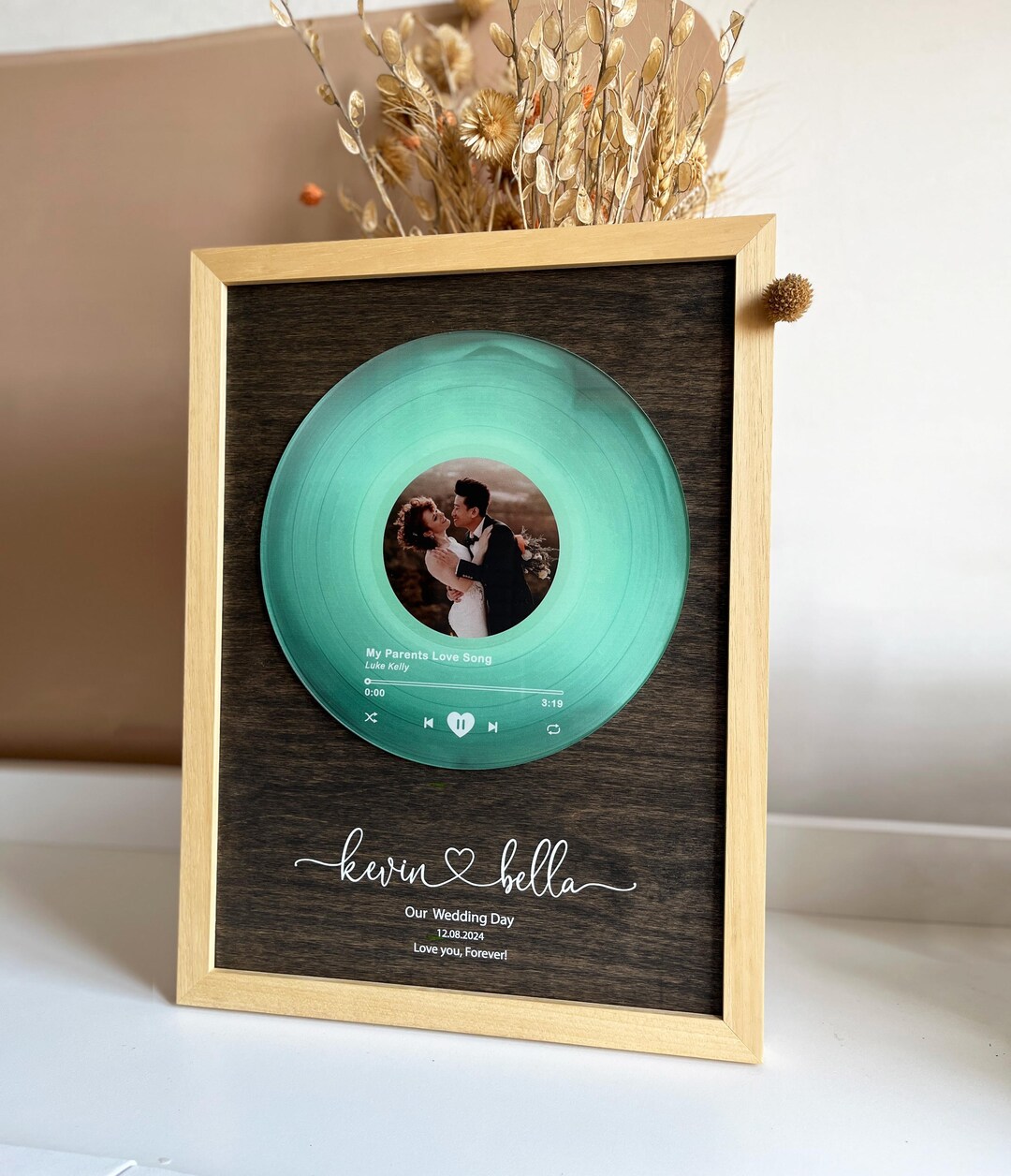 Personalized Photo Wall Art Print Custom Music & Photo Frame - Vinyl ...