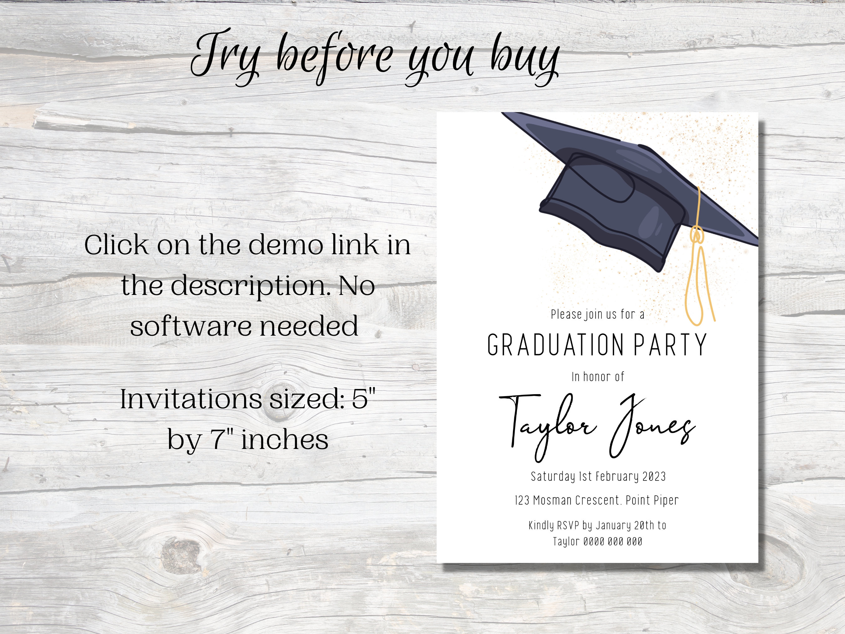 Graduation Invitation Template Graduation Invitation Instant Download ...