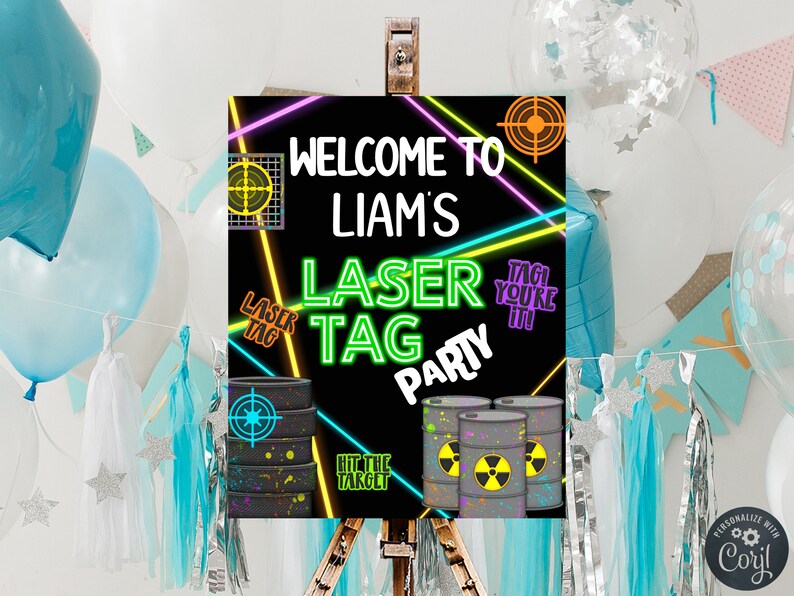 Laser Tag Birthday Invitation Laser Tag Invite Digital Kids Party ...