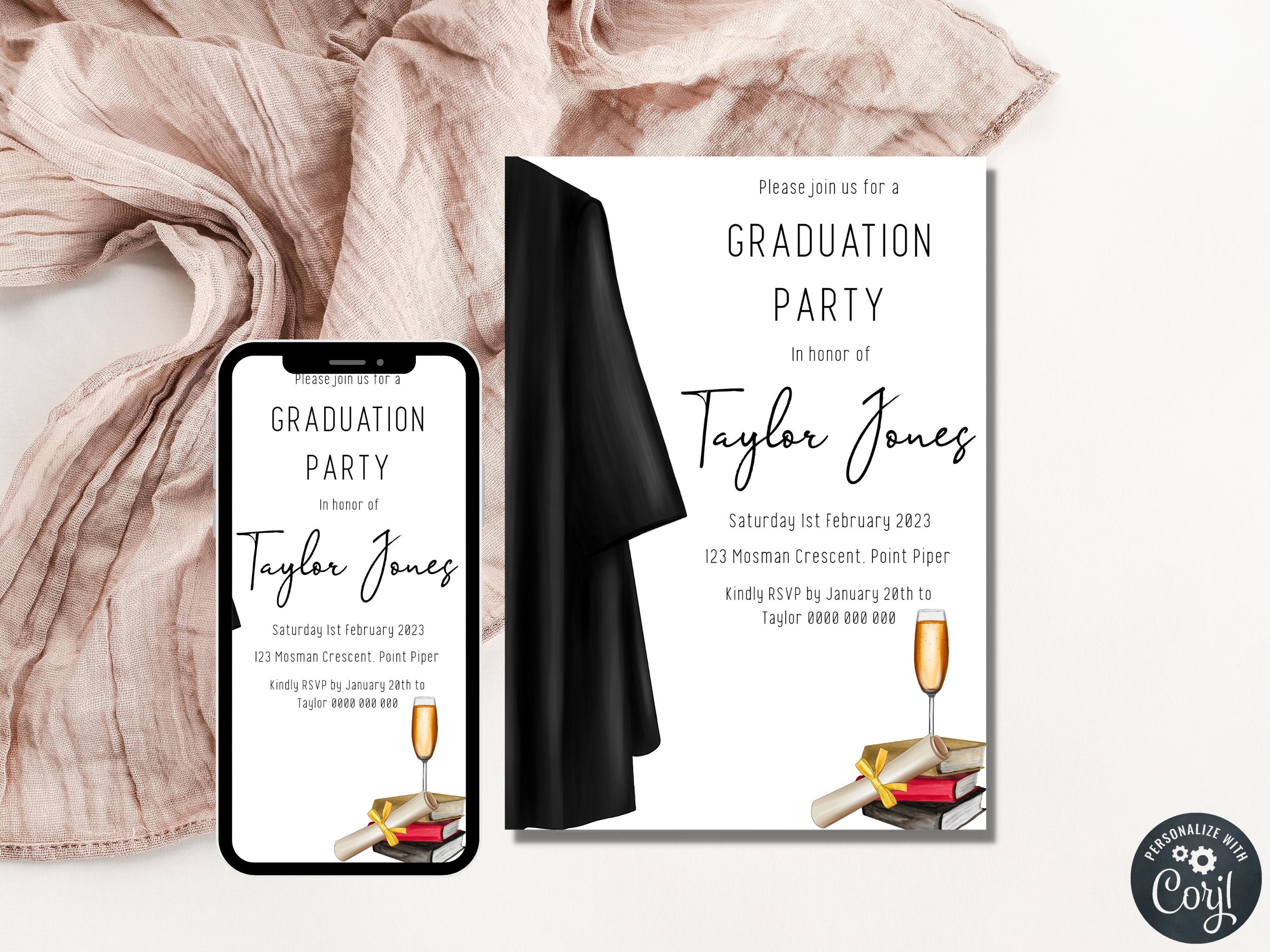 Graduation Invitation Template Graduation Invitation Instant Download ...