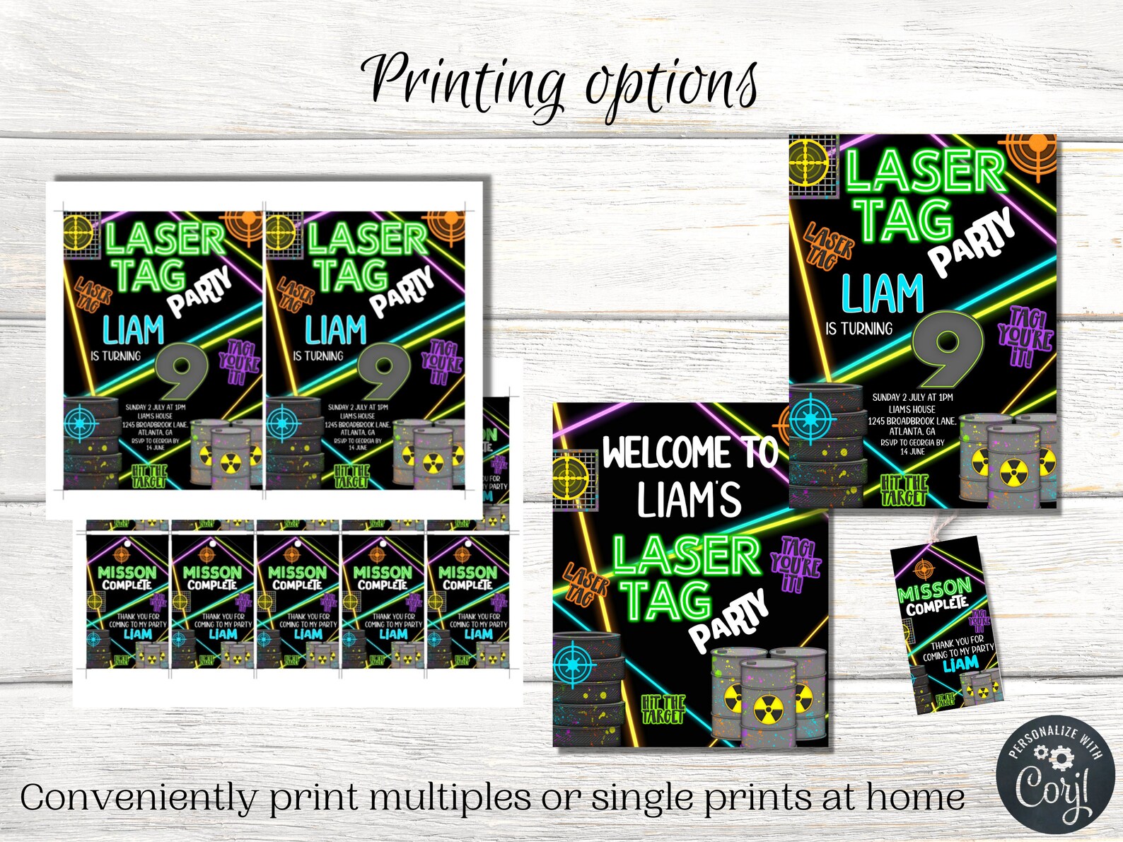 Laser Tag Birthday Invitation Laser Tag Invite Digital Kids Party ...