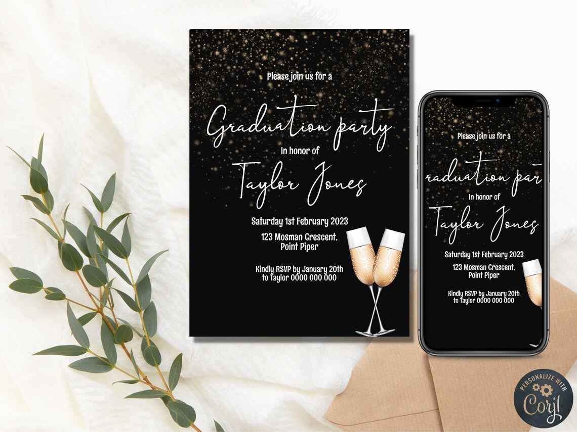 Graduation Invitation Template Graduation Invitation Instant Download ...