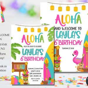 Luau Birthday Invitation Summer Party Invite Aloha Party Invitations ...