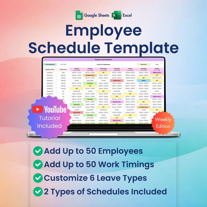 Schedule Down Template - Etsy