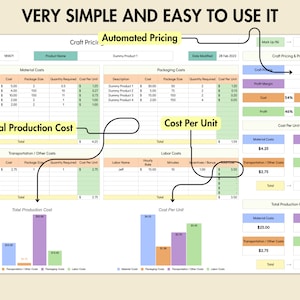 Craft Pricing Calculator: Google Sheets & Excel Template - Etsy
