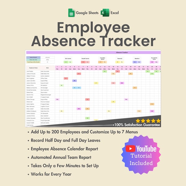 Google Pto Tracker - Etsy UK