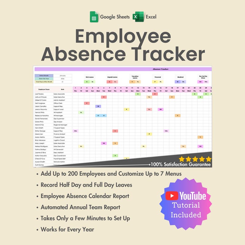 Google Pto Tracker - Etsy UK