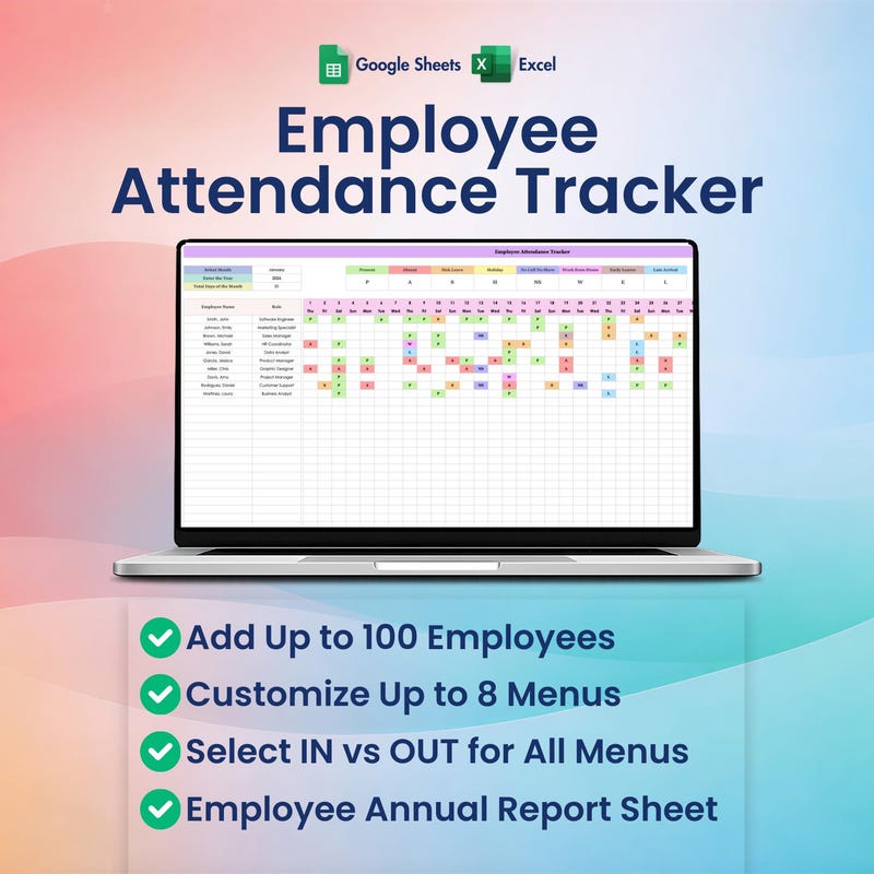 Employee Attendance 2026 - Etsy