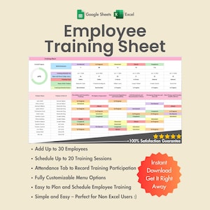 Google Sheets Employee Training Checklist - Etsy UK