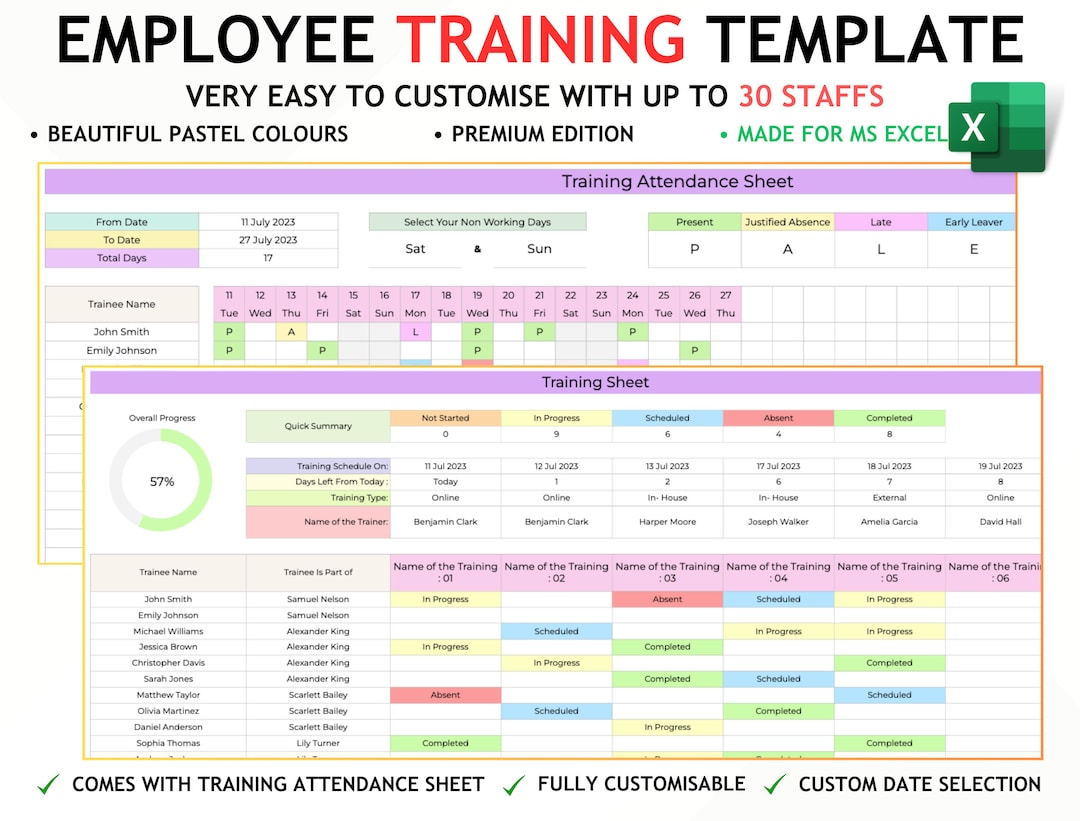 Training Schedule Template Excel