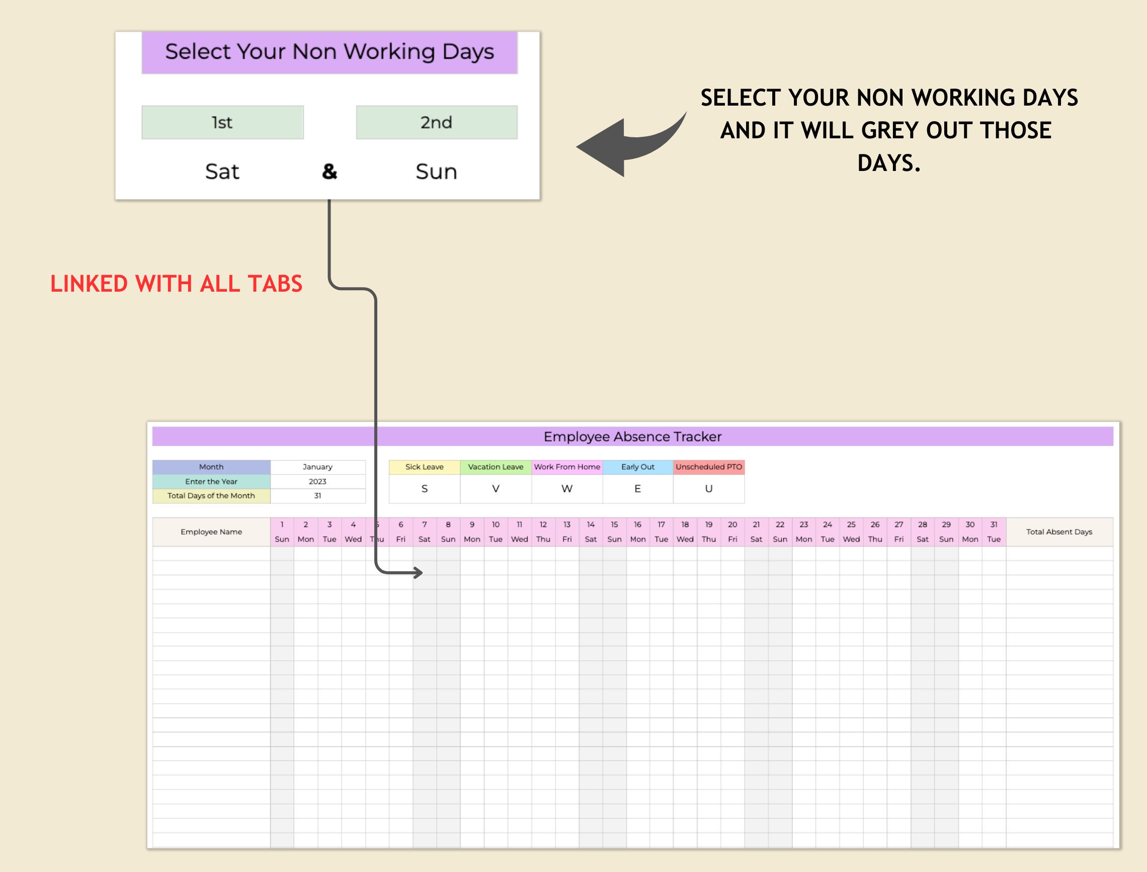 2024 Employee Absence Tracker, Google Sheets, Leave Tracker, Vacation ...