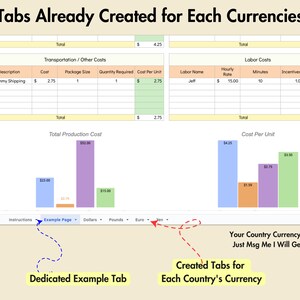 Craft Pricing Calculator: Google Sheets & Excel Template - Etsy