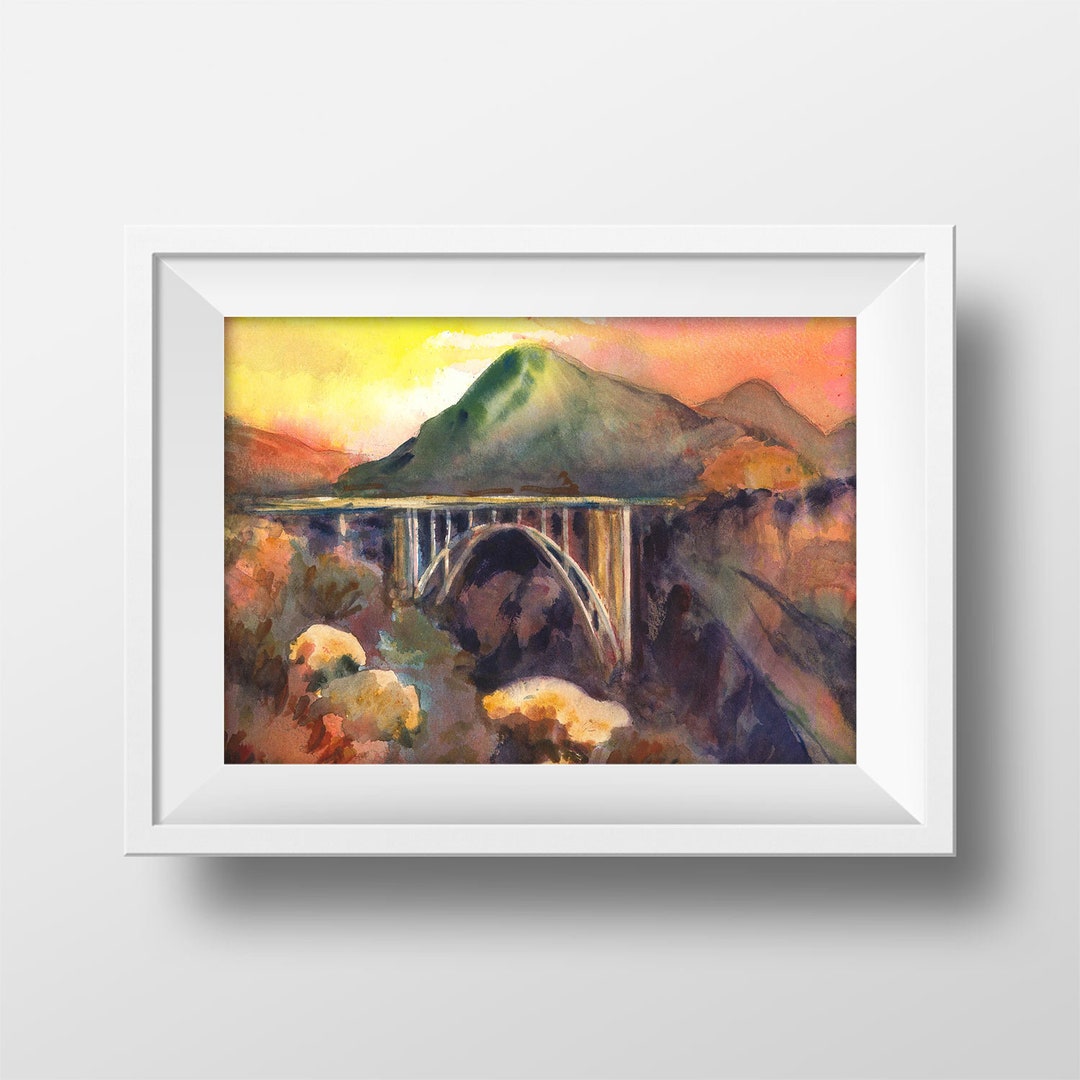 Bixby Bridge Painting, Watercolor Art Print by Bob Berry - Etsy