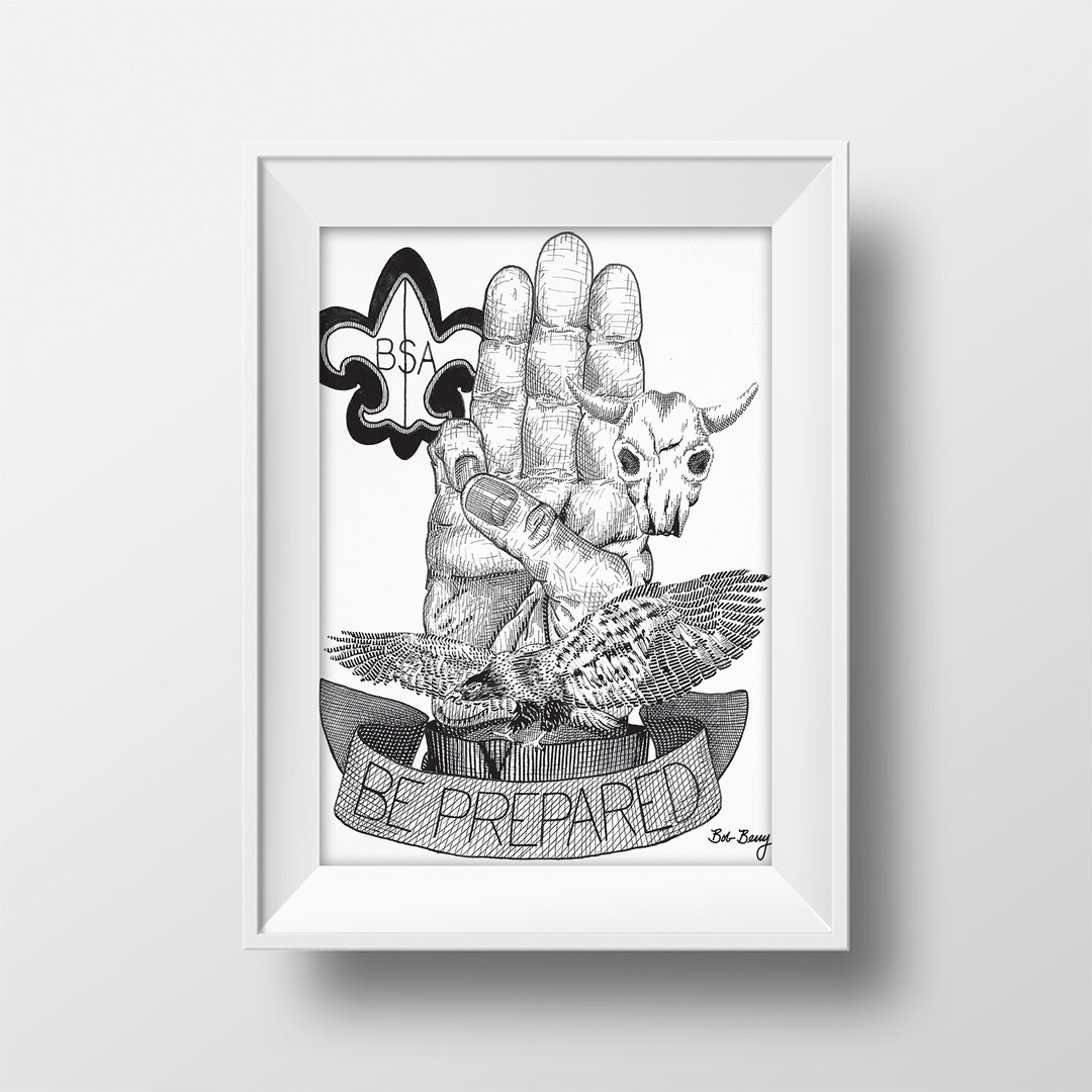 BE PREPARED! Pen and Ink Drawing Print by Bob Berry - Etsy