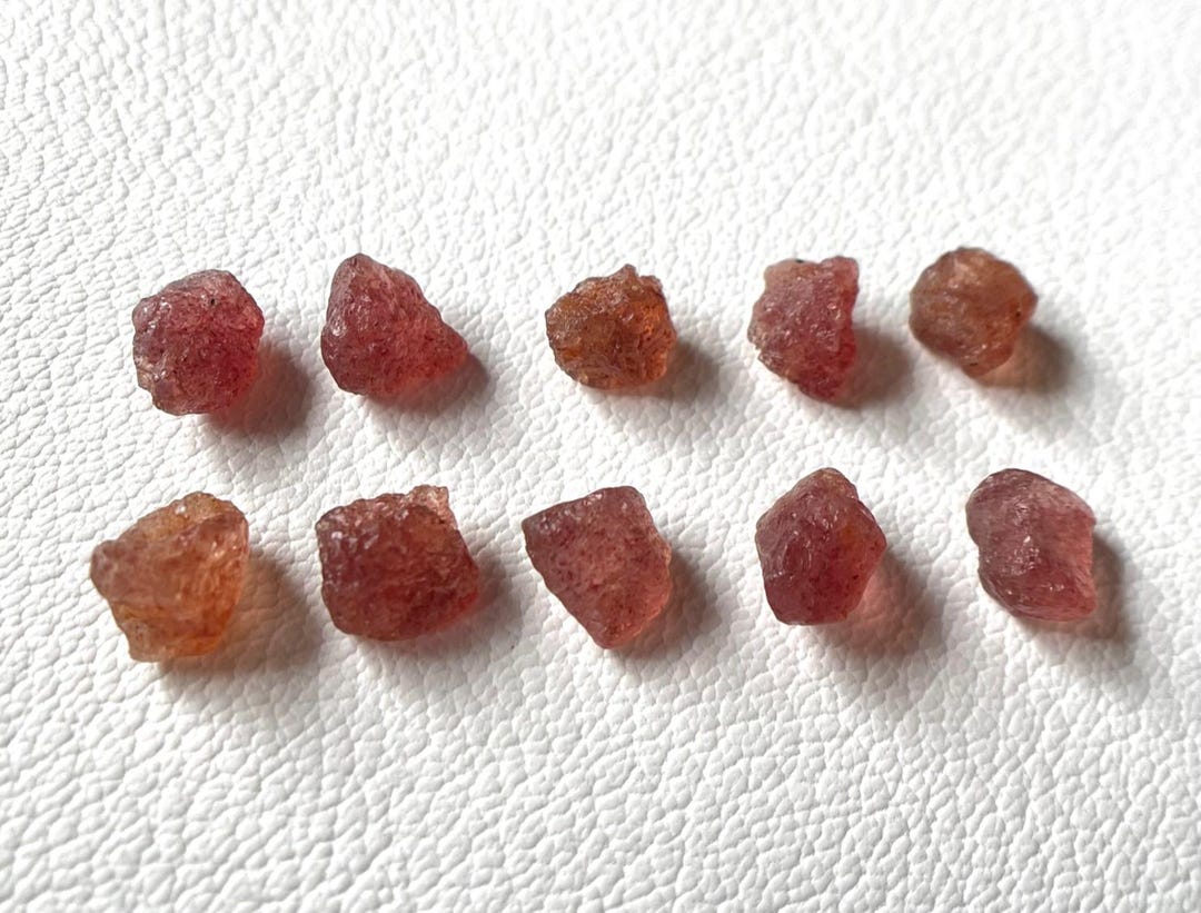 10 Pcs-natural Strawberry Quartz Rough, Size-8-10 MM, Pink Strawberry ...